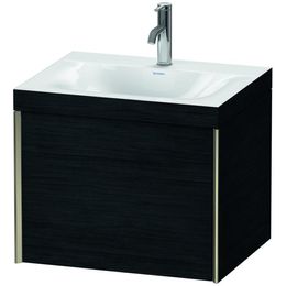 Duravit XViu Waschtisch-Unterschrank XV4609OB116C 60x48cm, 1 Auszug, 1 Hahnloch, champagner matt, Rahmen C, Eiche schwarz