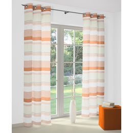 Vorhang WIRTH, B:135cm H:225cm, orange, Jacquard, Baumwolle, Polyacryl, Polyester, Wohnzimmer, Gardinen, "Novara"