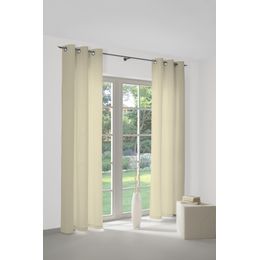 Vorhang WIRTH, B:132cm H:255cm, beige, Polyester, Wohnzimmer, Gardinen, "SUNBONE"