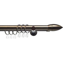 Gardinenstange Liedeco, L:120cm &Oslash;:25mm, braun, Metall, Gardinenstangen, "CELBULLE02SG2L", 2-l&auml;ufig im Fixma&szlig; &Oslash; 25/20 mm