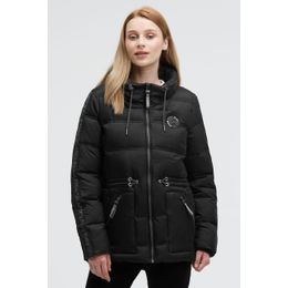 SOCCX Damen Winterjacke, schwarz, Gr. S, unifarben, Material: 100% Polyester, Futter: 100% Polyester, F&uuml;llung: 100% Polyester, Jacken, mit