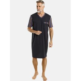 Jan Vanderstorm Herren Pyjama "Nachthemd ARWID", Gr. L, blau, Obermaterial: 100% Baumwolle CO., Homewear-Sets