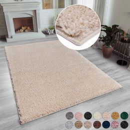 Hochflor-Teppich my home, B:60cm H:30mm L:90cm, beige, Kunstfaser, Teppiche, "Shaggy 30", Teppich, Uni Farben, besonders weich und kuschelig,