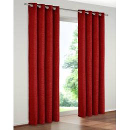 Vorhang WIRTH, B:172cm H:200cm, rot, Chenille, Polyacryl, Wohnzimmer, Gardinen, "B-Holmsund"