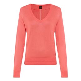 BOSS Orange Damen Strickpullover "Fiaffella Premium Damenmode", rot, Gr. M, unifarben, Feinstrick, Obermaterial: 60% Viskose, 35% Polyacryl, 5%