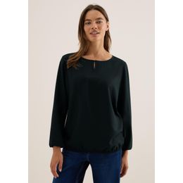 Cecil Damen Langarmbluse, gr&uuml;n, Gr. XS, unifarben, Stoff, 100% Viskose, Blusen, aus softer Viskose