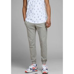 Jack & Jones JACK & JONES Herren Sweathose "JPSTGORDON Jogpants mit Kordelzug und bequemem Schnitt", grau, Gr. L, bedruckt, meliert, angeraute Sweatware,