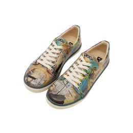 DOGO Damen Sneaker "Classic Schn&uuml;rsneaker Ancient Tales Damen Sneaker", Gr. 37, bunt, Lederimitat, Schuhe, Handgefertigt