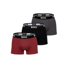BOSS Herren Boxershorts "Boxershort Trunk 3P Power 3er Pack", Gr. M, rot, Obermaterial: 95% Baumwolle CO. 5% Elasthan EL., Unterhosen