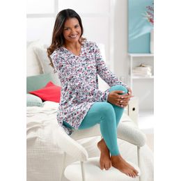 w&auml;schepur W&Auml;SCHEPUR Damen Schlafanzug, Gr. 48, beige, 50% Baumwolle, 50% Viskose, Unterteil:48% Baumwolle, 5% Elasthan, 47% Viskose, Homewear-Sets