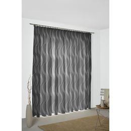 Vorhang WIRTH, B:132cm H:255cm, grau, Jacquard, Baumwolle, Polyester, Wohnzimmer, Gardinen, "Lupara"