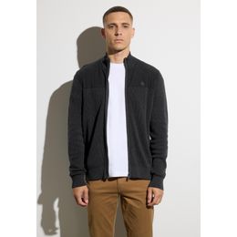 Street One MEN Herren Strickjacke, grau, Gr. M, unifarben, Web, 100% Baumwolle, Strickjacken, aus reiner Baumwolle