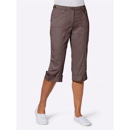 Casual Looks Damen Caprihose, grau, Gr. 48, unifarben, 98% Baumwolle, 2% Elasthan, Hosen, 3
