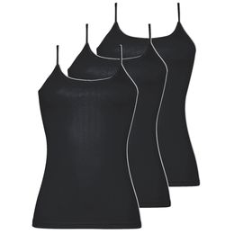 Nina von C. Damen Achseltop "3er Pack Damen Tr&auml;gerhemd Daily", Gr. 38, schwarz, Obermaterial: 100% Baumwolle CO., Unterhemden
