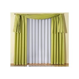 Vorhang WIRTH, B:135cm H:145cm, gr&uuml;n, Jacquard, Polyester, Wohnzimmer, Gardinen, "Janine"