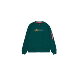Herren Sweater "Alpha Label Sweatshirt", gr&uuml;n, Gr. XXL, Alpha Industries, Obermaterial: 80% Baumwolle, 20% Polyester, Sweatshirts