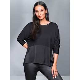 Heine Damen Langarmshirt "Shirt", schwarz, Gr. 36, unifarben, 95% Viskose, 5% Elasthan, Besatz:100% Polyester, Shirts