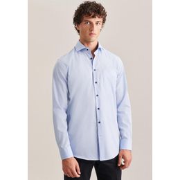 Seidensticker Herren Businesshemd "Regular", blau, Gr. 48, unifarben, 100% Baumwolle, Hemden, Regular 1/1 Kentkragen Uni