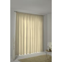 Vorhang WIRTH, B:132cm H:160cm, beige, Chenille, Polyacryl, Wohnzimmer, Gardinen, "Trondheim 234 g/m&sup2;"