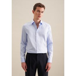 Seidensticker Herren Businesshemd "Schwarze Rose", blau, Gr. 37, unifarben, 100% Baumwolle, Hemden, Slim 1/1 Kentkragen Uni