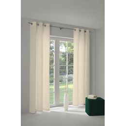 Vorhang Adam, B:145cm H:225cm, beige, Jacquard, Baumwolle (Bio-Baumwolle), Wohnzimmer, Gardinen, "Urban Cactus", aus 100% Bio-Baumwolle