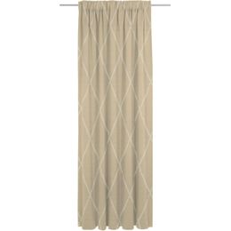 Vorhang Adam, B:142cm H:145cm, beige, Jacquard, Baumwolle, Wohnzimmer, Gardinen, "Casket Valdelana Light", aus 100% Bio-Baumwolle