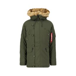 Herren Winterjacke "Explorer", gr&uuml;n, Gr. M, Alpha Industries, Obermaterial: 53% Nylon, 47% Polyester. Futter: 100% Nylon. F&uuml;llung: 100% Polyester,