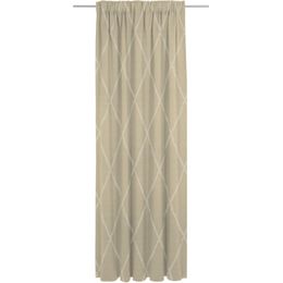 Vorhang Adam, B:142cm H:145cm, beige, Jacquard, Baumwolle, Wohnzimmer, Gardinen, "Casket Valdelana Light", aus 100% Bio-Baumwolle