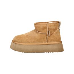 Steve Madden Damen Plateaustiefelette "Steve Madden Stiefelette Veloursleder", Gr. 41tan, Veloursleder, Schuhe
