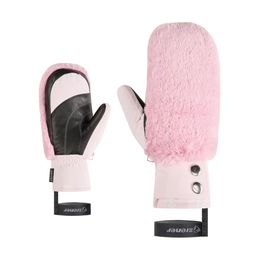 Ziener Damen F&auml;ustlinge "KATNISS-Z DAMEN", rosa, Gr. S, Materialmix, Handschuhe, wasserabweisend, extra warm, Kunstfell, Lederinnenhand