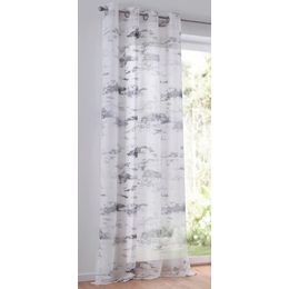 Gardine HEINE HOME, B:135cm H:145cm, grau, Polyester, Gardinen
