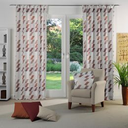 Vorhang WIRTH, B:132cm H:225cm, orange, Jacquard, Baumwolle, Polyester, Wohnzimmer, Gardinen, "Bray"