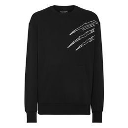 Plein Sport Jungen Sweatshirt "Scratch"0270, schwarz, silber, Gr. L, Obermaterial: 88% Baumwolle, 12% Polyester, Sweatshirts