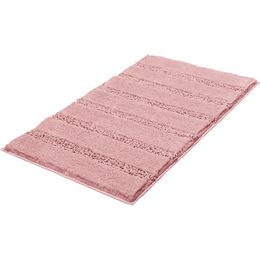 Badematte Kleine Wolke, H:23mm, rosa, Kunstfaser, Badematten, "Monrovia", Badteppich, Uni Farben, gestreift, aus Mikrofaser, waschbar