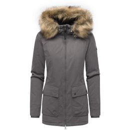 Ragwear Damen Kurzmantel "Monadetta Warm", grau, Basic, Gr. XXL, Obermaterial: 74% Baumwolle, 26% Nylon. Innenfutter: 100% Polyester. Wattierung: