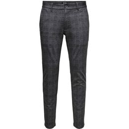 Only & Sons ONLY & SONS Herren Chinos "ONSMARK SLIM CHECK PANTS 9887 NOOS", schwarz, Gr. 28, kariert, Web, Obermaterial: 64% Viskose, 31% Polyester, 5% Elasthan,