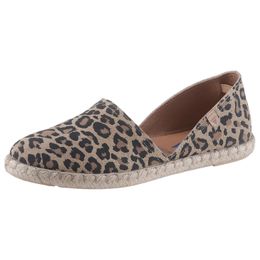 VERBENAS Damen Espadrille, Gr. 36, braun, Veloursleder, Schuhe, Strandschuh, Sommerschuh, Loafer im trendigen Animal-Look