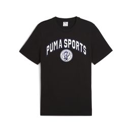 Puma Herren T-Shirt "Wardrobe Essentials Sports Legacy T-Shirt Herren", schwarz, Gr. M, bedruckt, 100% Baumwolle, Shirts