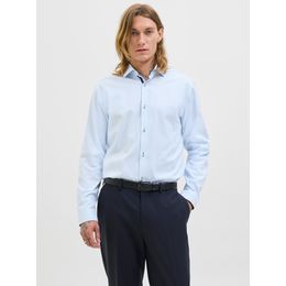 Jack & Jones JACK & JONES Herren Langarmhemd "JPRBLAPARKER DETAIL L/S SHIRT NOOS", blau, Gr. XS, unifarben, Web, Obermaterial: 100% Baumwolle, Hemden