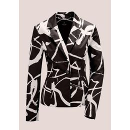 Madeleine Mode MADELEINE Damen Jackenblazer "Blazer Kurzblazer mit Unikat-Print", grün, Gr. 38, Obermaterial: 98% Baumwolle CO. 2% Elasthan EL., Blazer