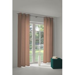 Vorhang Adam, B:145cm H:225cm, braun, Jacquard, Baumwolle (Bio-Baumwolle), Wohnzimmer, Gardinen, "Uni Collection", aus 100% Bio-Baumwolle