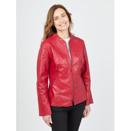 JCC Damen Bikerjacke "31019218", rot, Gr. 48, Obermaterial: 100% Lammleder; Futter: 100% Polyester, Jacken