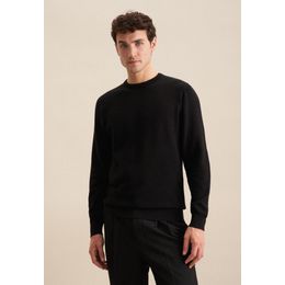 Seidensticker Herren Strickpullover "Schwarze Rose", schwarz, Gr. L, unifarben, 100% Baumwolle, Pullover, 1/1 Rundhals