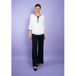 Seidel Moden Damen Chiffonbluse "Exklusiv bei OTTO", wei&szlig;, Gr. 42, unifarben mit Farbeins&auml;tzen, Web, Obermaterial: 100% Polyester. Obermaterial 2: