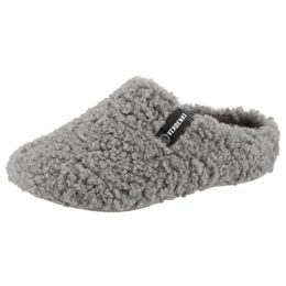 VERBENAS Damen Pantoffel, Gr. 41, grau, Textil, Schuhe, Hausschuh, Homeslipper, Clog in kuscheliger Optik