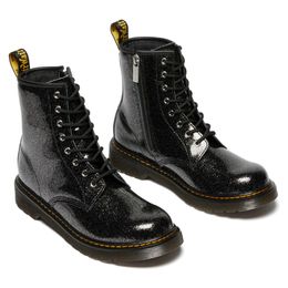 Dr. Martens M&auml;dchen Schn&uuml;rboots "1460 Kinder SOFTY T", Gr. 38, silber, Leder, metallic, Schuhe, Kinderstiefel, Freizeitschuh mit Rei&szlig;verschluss und