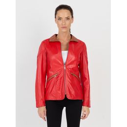 JCC Damen Lederjacke "3102224", grau, Gr. 36, Oberstoff: 100% Lammleder. Innenfutter: 100% Polyester, Jacken