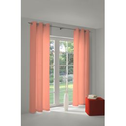 Vorhang Adam, B:145cm H:225cm, orange, Jacquard, Baumwolle (Bio-Baumwolle), Wohnzimmer, Gardinen, "Uni Collection", aus 100% Bio-Baumwolle