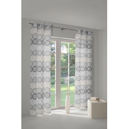 Vorhang WIRTH, B:132cm H:245cm, grau, Jacquard, Baumwolle, Polyester, Wohnzimmer, Gardinen, "Zirbello"