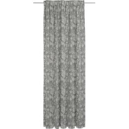 Vorhang Adam, B:142cm H:255cm, grau, Jacquard, Baumwolle, Wohnzimmer, Gardinen, "Flower Cuv&eacute;e Light", aus 100% Bio-Baumwolle